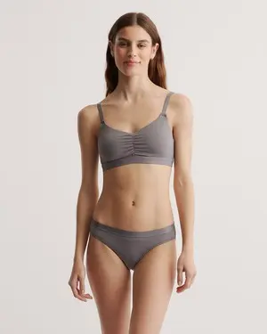 Quince Women's Micromodal Ruched Bralette Grey