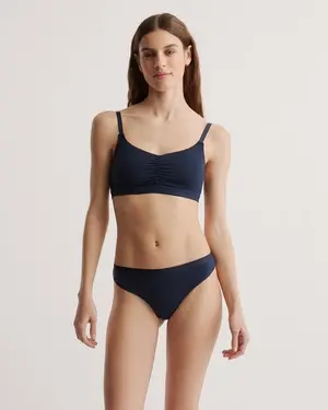 Quince Women's Micromodal Ruched Bralette Navy