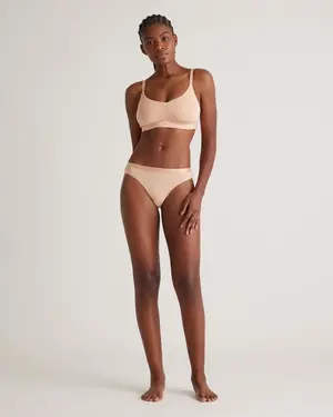 Quince Micromodal Ruched Bralette - Warm Sand