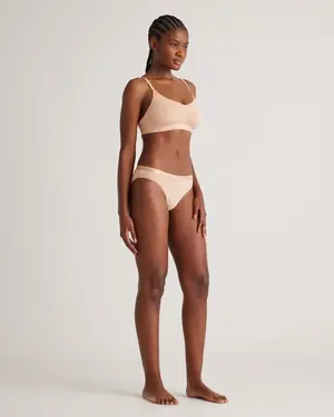 Quince Micromodal Ruched Bralette - Warm Sand