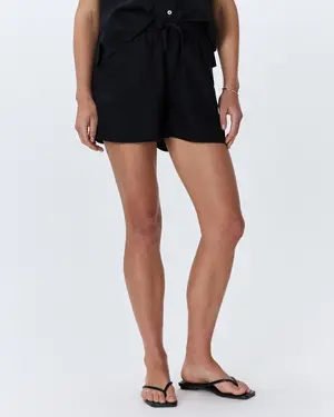 Quince Linen Shorts - Black