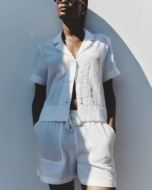Quince Linen Shorts - White