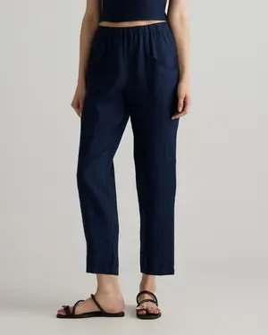 Quince European Linen Tapered Pants - Deep Navy