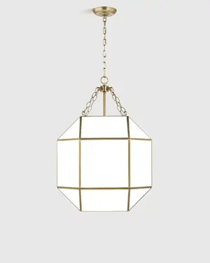 Quince Geometric Steel Lantern Light - Brass