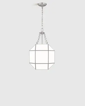 Quince Geometric Steel Lantern Light - Silver