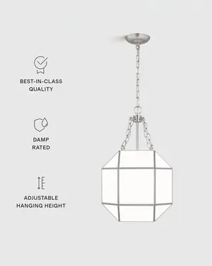 Quince Geometric Steel Lantern Light - Silver