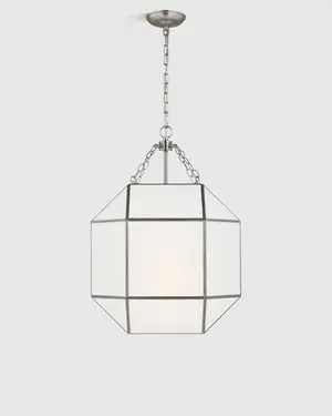 Quince Geometric Steel Lantern Light - Silver