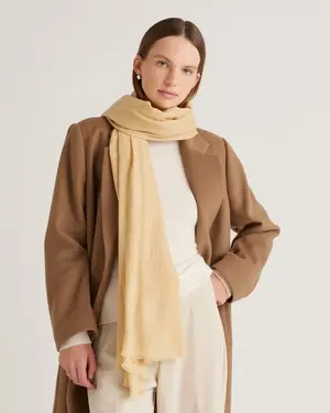 Quince 100% Pashmina Wool Scarf - Beige