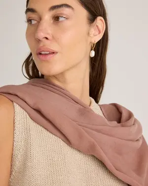 Quince 100% Pashmina Wool Scarf - Light Mauve