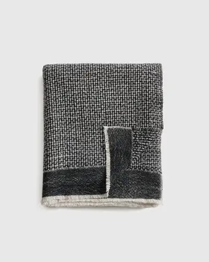 Quince Cashmere Wool Patterned Throw - Black
