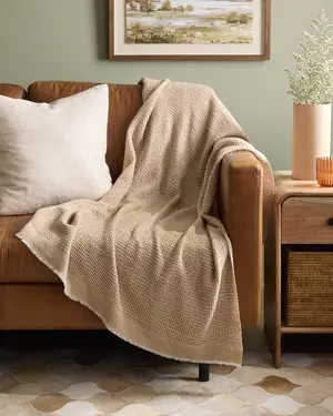 Quince Lightweight Cashmere Wool Patterned Throw