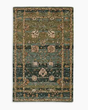 Quince Aden Wool Rug - Green