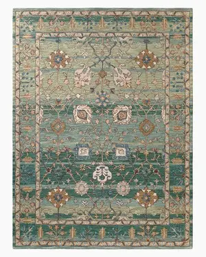 Quince Aden Wool Rug - Green