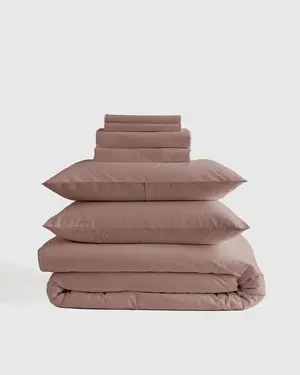 Quince Organic Brushed Cotton Deluxe Bedding Bundle Fig