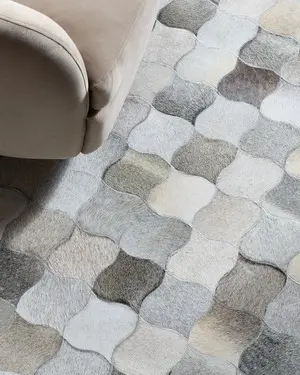 Quince Trellis Hair On Hide Rug - Grey