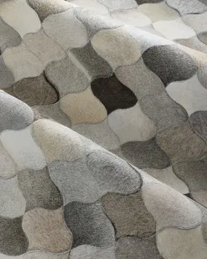 Quince Trellis Hair On Hide Rug - Grey