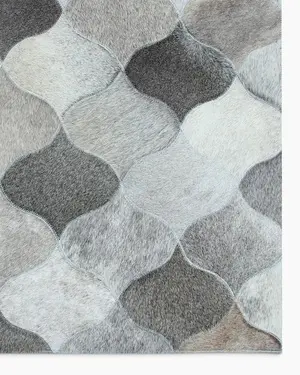 Quince Trellis Hair On Hide Rug - Grey