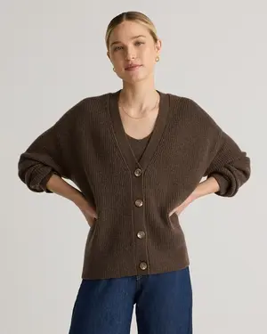 Quince Mongolian Cashmere Cardigan - Brown