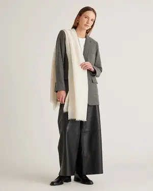 Quince Lightweight Linen Silk Cashmere Scarf - Ivory