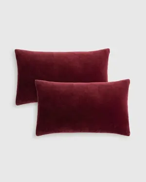 Quince Classic Cotton Velvet Pillow Cover - Bordeaux