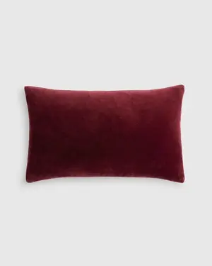 Quince Classic Cotton Velvet Pillow Cover - Bordeaux