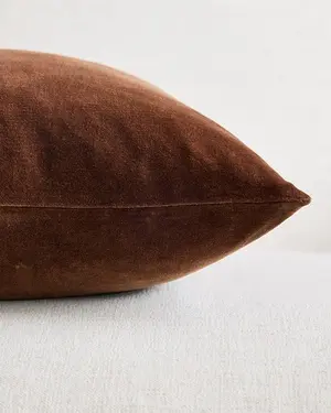 Quince Classic Cotton Velvet Pillow Cover - Chestnut
