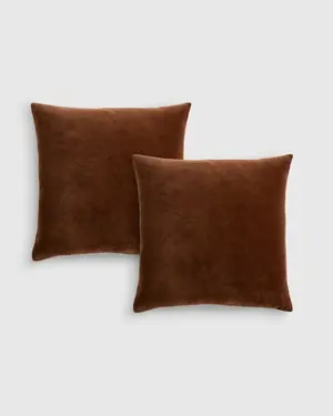 Quince Classic Cotton Velvet Pillow Cover - Chestnut