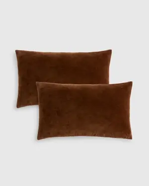 Quince Classic Cotton Velvet Pillow Cover - Chestnut