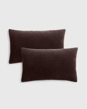 Quince Classic Cotton Velvet Pillow Cover - Espresso