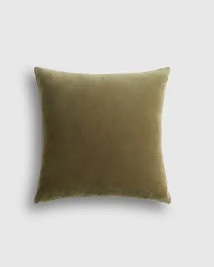 Quince Classic Cotton Velvet Pillow Cover Moss