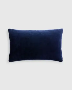 Quince Classic Cotton Velvet Pillow Cover - Navy