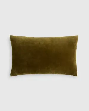 Quince Classic Cotton Velvet Pillow Cover Olive