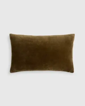 Quince Classic Cotton Velvet Pillow Cover Olive