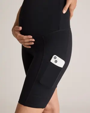 Quince Ultra-form Maternity Pocket Bike Short - Black