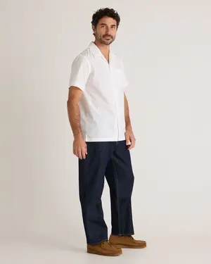 Quince Stretch Poplin Camp Shirt - White