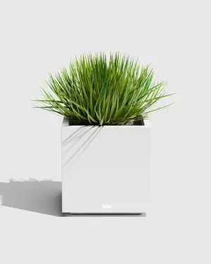 Quince Veradek Block Series All Weather Square Planter - White