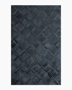 Quince Blocks Hair On Hide Rug - Black