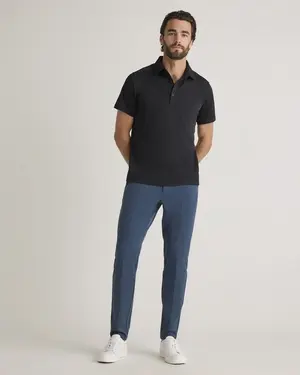 Quince Commuter Stretch Pique Polo - Black