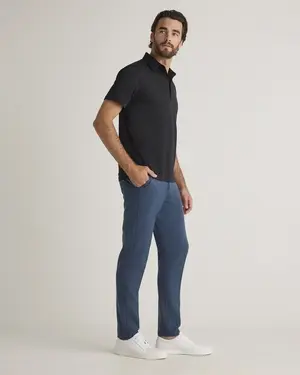 Quince Commuter Stretch Pique Polo - Black