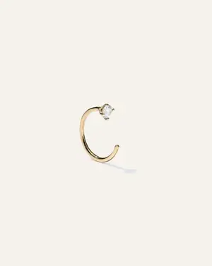 Quince 14k Gold Diamond Huggie Earring - Yellow Gold
