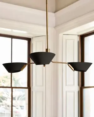 Quince Mid-century Armed Iron Chandelier