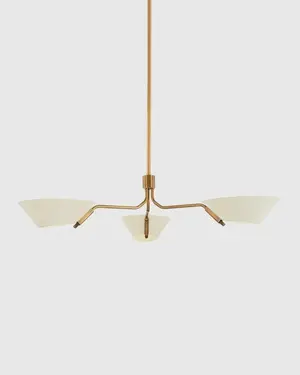 Quince Mid-century Armed Iron Chandelier Sand