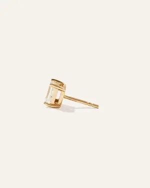 Quince 14k Gold Emerald Lab Grown Diamond Solitaire Studs 2ctw - Yellow Gold