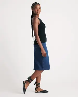 Quince Featherweight Cashmere Ribbed Tank Top - Black
