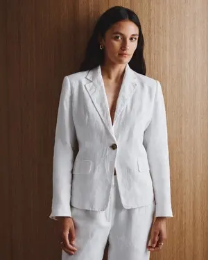 Quince European Linen Structured Blazer - White