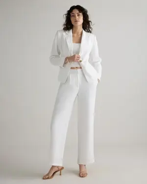 Quince European Linen Structured Blazer - White