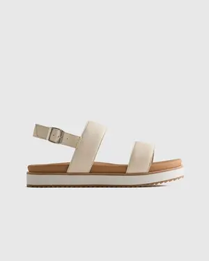 Quince Italian Leather Platform Sandals - Bone
