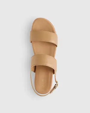 Quince Italian Leather Platform Sandals - Cashew