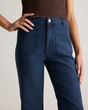 Quince French Terry Wide Leg Pants - Deep Navy