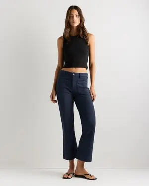 Quince French Terry Wide Leg Pants - Deep Navy